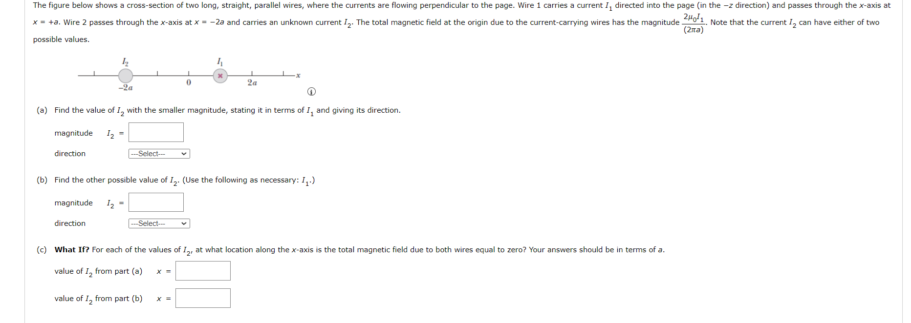 Solved possible values.(a) ﻿Find the value of I2 ﻿with the | Chegg.com