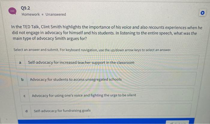 Solved . 29.2 Homework. Unanswered In the TED Talk, Clint | Chegg.com