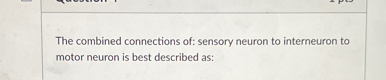 Solved The combined connections of: sensory neuron to | Chegg.com