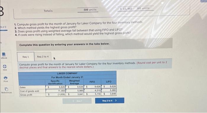 Solved 1. Compute gross profit for the month of January for | Chegg.com