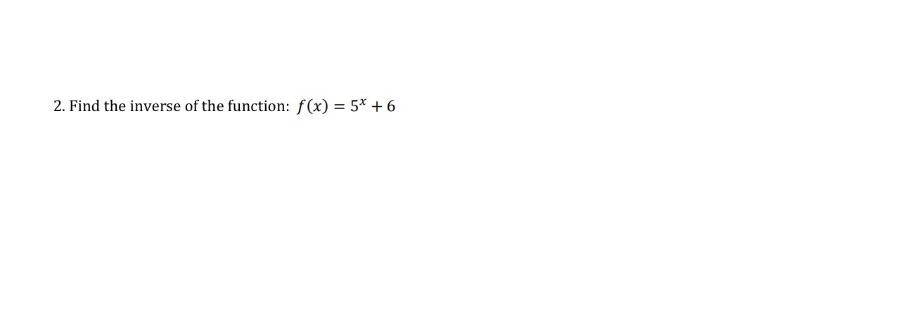 Solved Find the inverse of the function: f(x)=5x+6 | Chegg.com