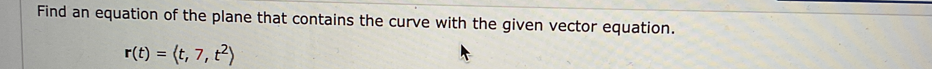 Find an equation of the plane that contains the curve | Chegg.com