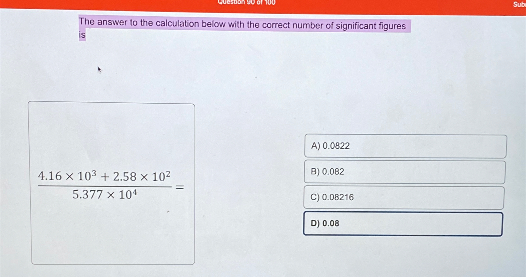 Solved The answer to the calculation below with the correct | Chegg.com