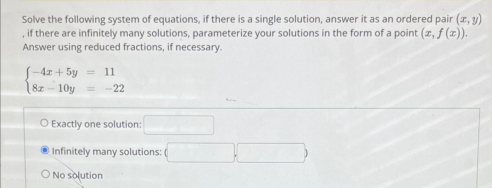 Solved Solve the following system of equations, if there is | Chegg.com