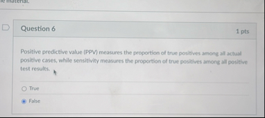 Solved Question 61 ﻿ptsPositive predictive value (PPV) | Chegg.com