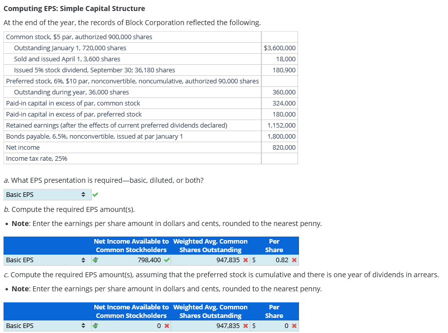 Solved Computing EPS: Simple Capital StructureAt the end of | Chegg.com