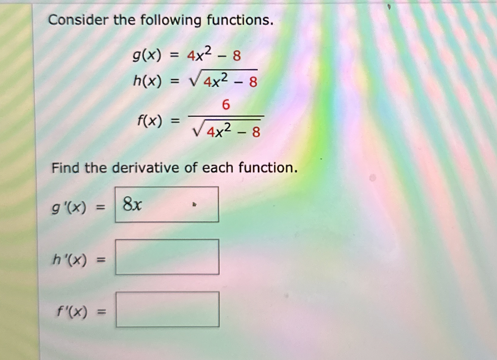 Solved Consider the following | Chegg.com