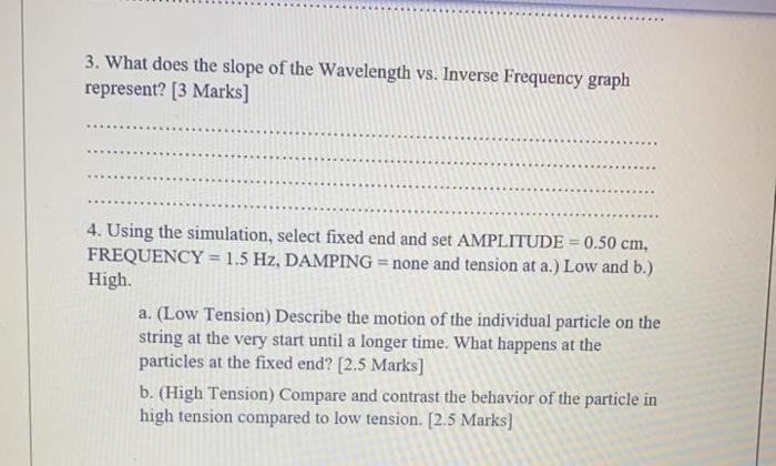 Solved 3. What does the slope of the Wavelength vs. Inverse | Chegg.com