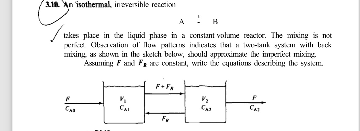 Solved 3.10. ﻿An isothermal, irreversible reaction | Chegg.com
