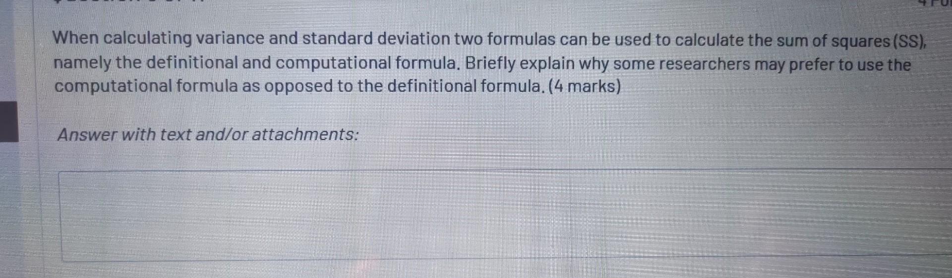 Solved When calculating variance and standard deviation two | Chegg.com