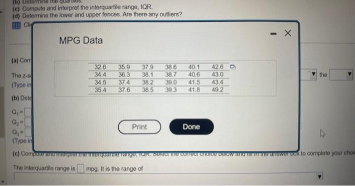 Solved (c) Compute and interpret the interquartile range, | Chegg.com