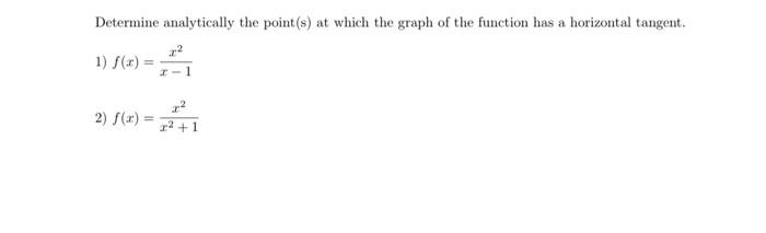 Solved Determine analytically the point(s) at which the | Chegg.com