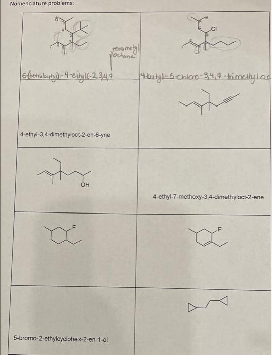 Solved Nomenclature problems: | Chegg.com