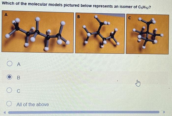 Solved Which of the molecular models pictured below | Chegg.com
