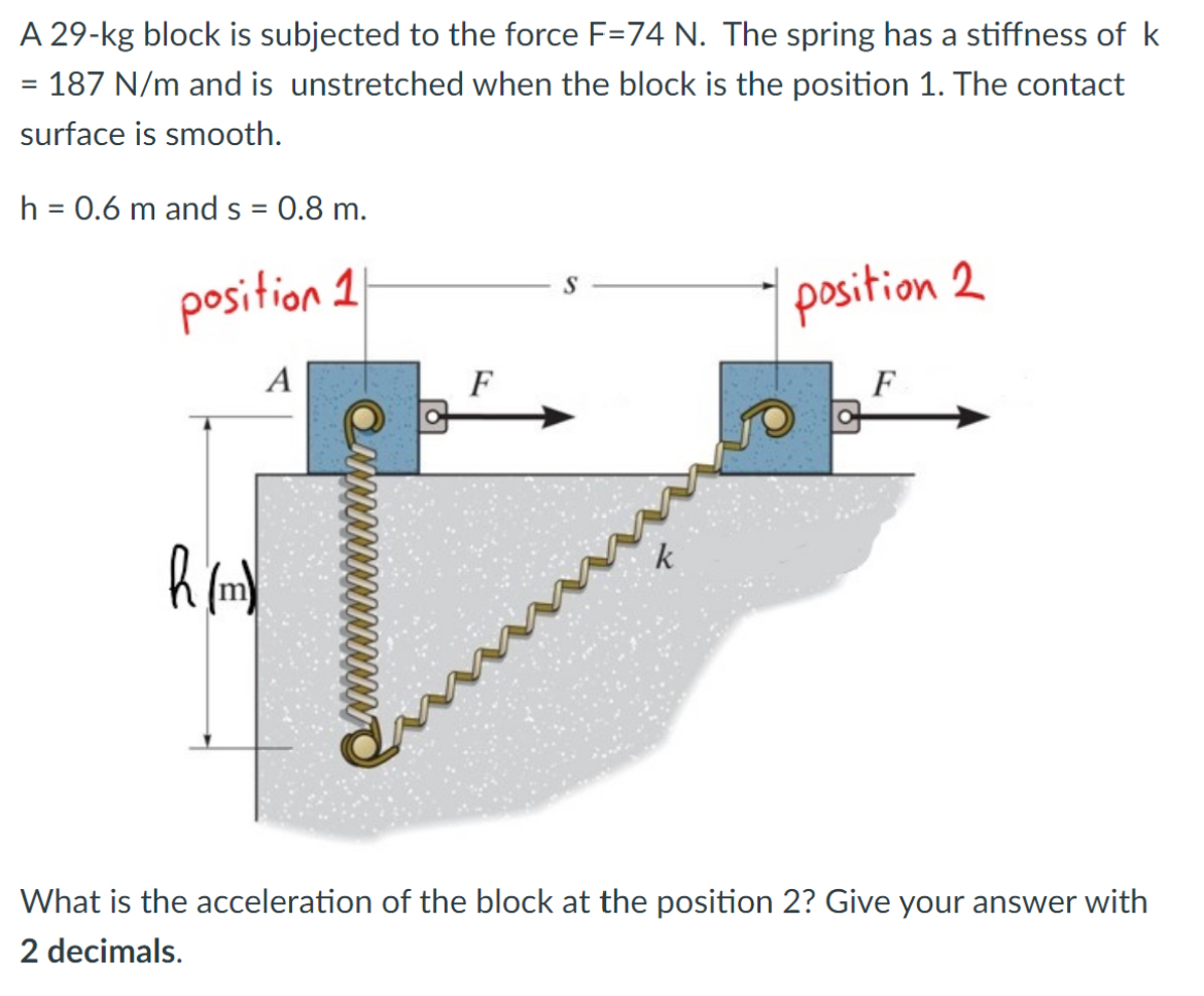 Solved A 29-kg block is subjected to the force F=74N. ﻿The | Chegg.com