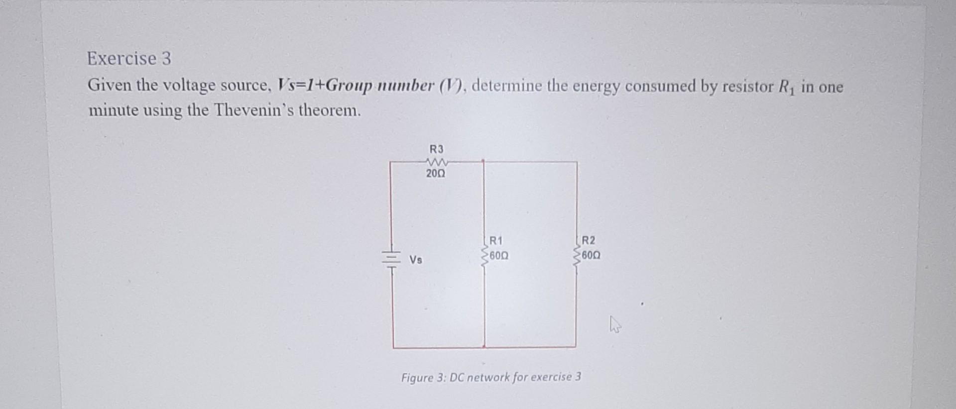Solved Exercise 3 Given the voltage source, Vs=1+ Group | Chegg.com