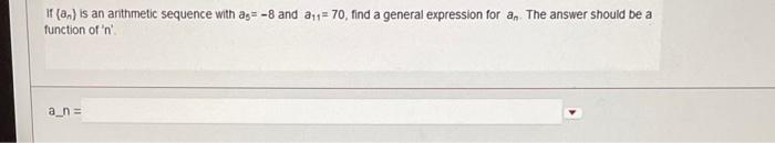 Solved An arithmetic sequence is defined by the recursive | Chegg.com