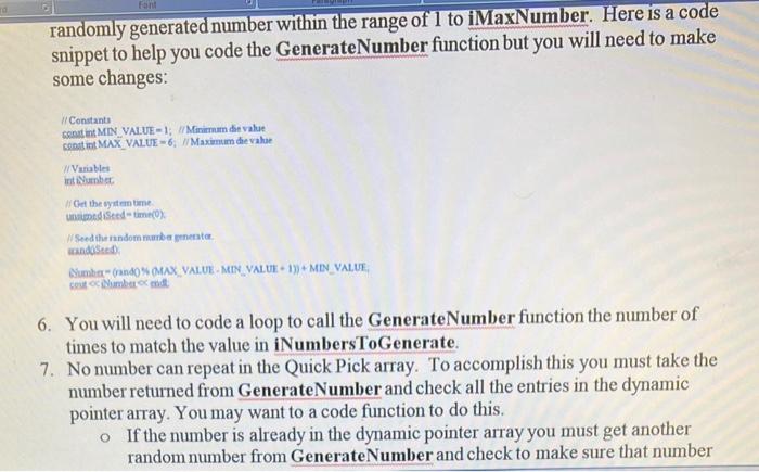 Solved Use C++ to build a program to mimic a Lottery Quick | Chegg.com