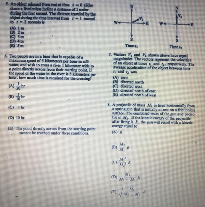 Solved 5. An object released from rest at time to slides | Chegg.com
