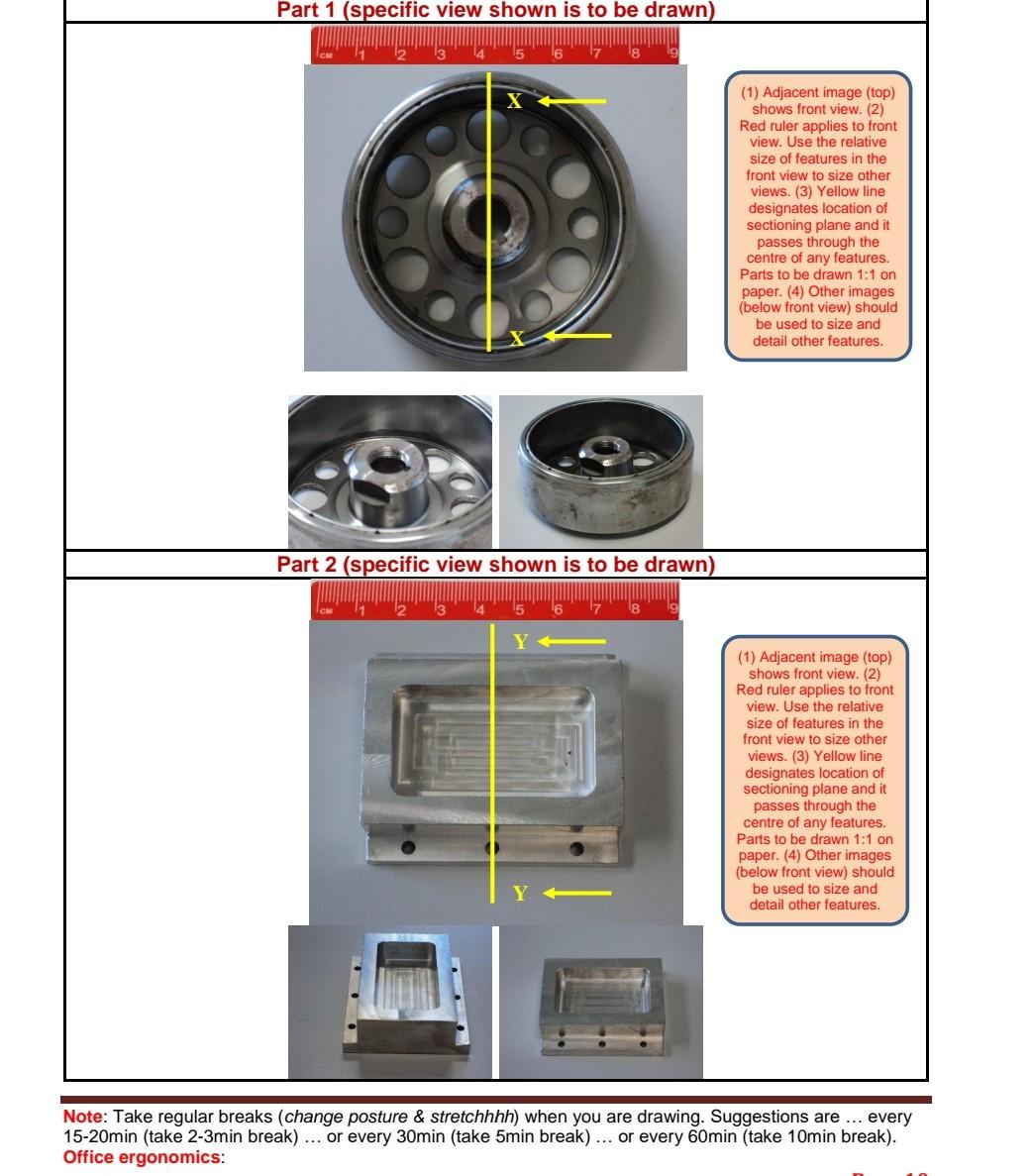 Solved Part 1 (specific view shown is to be drawn) са 11 12 | Chegg.com