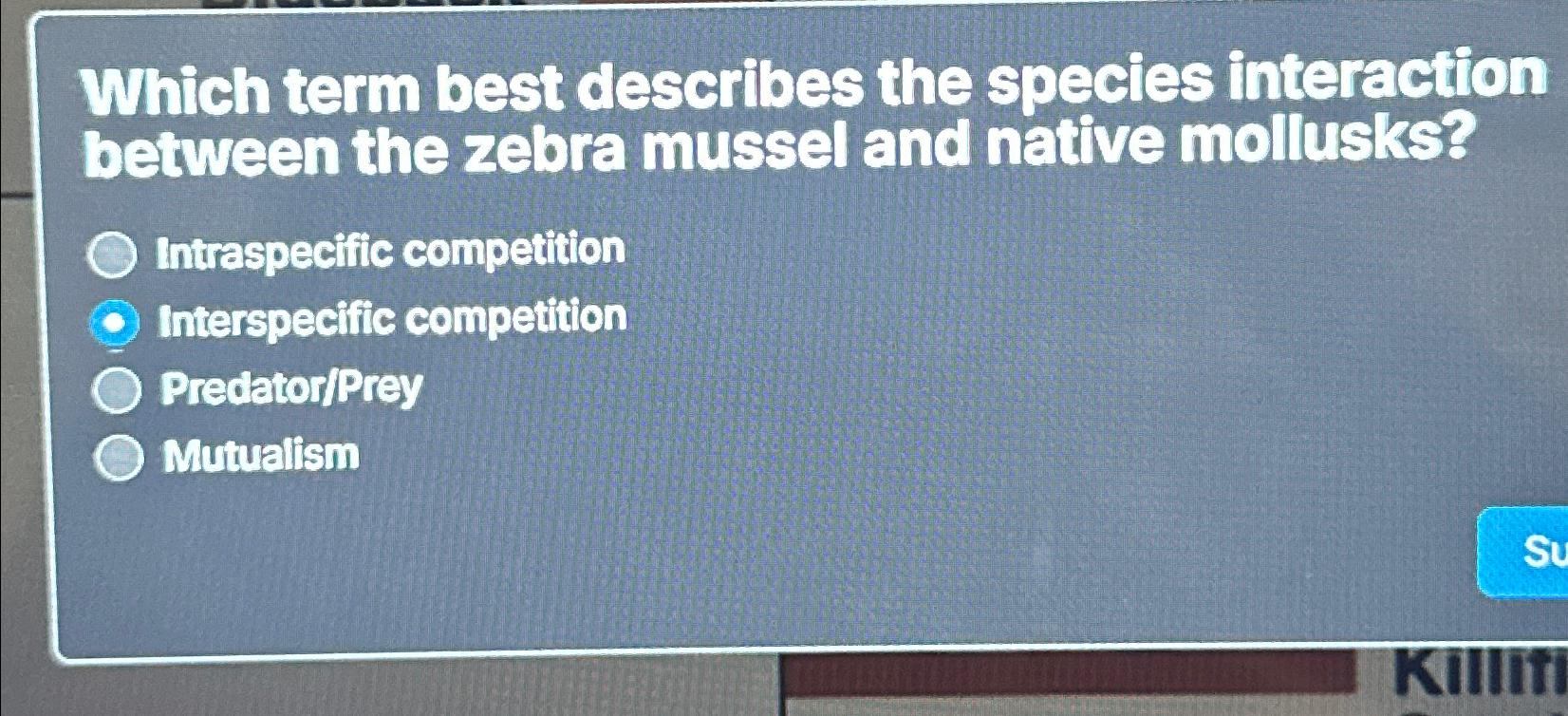 Solved Which term best describes the species interaction | Chegg.com