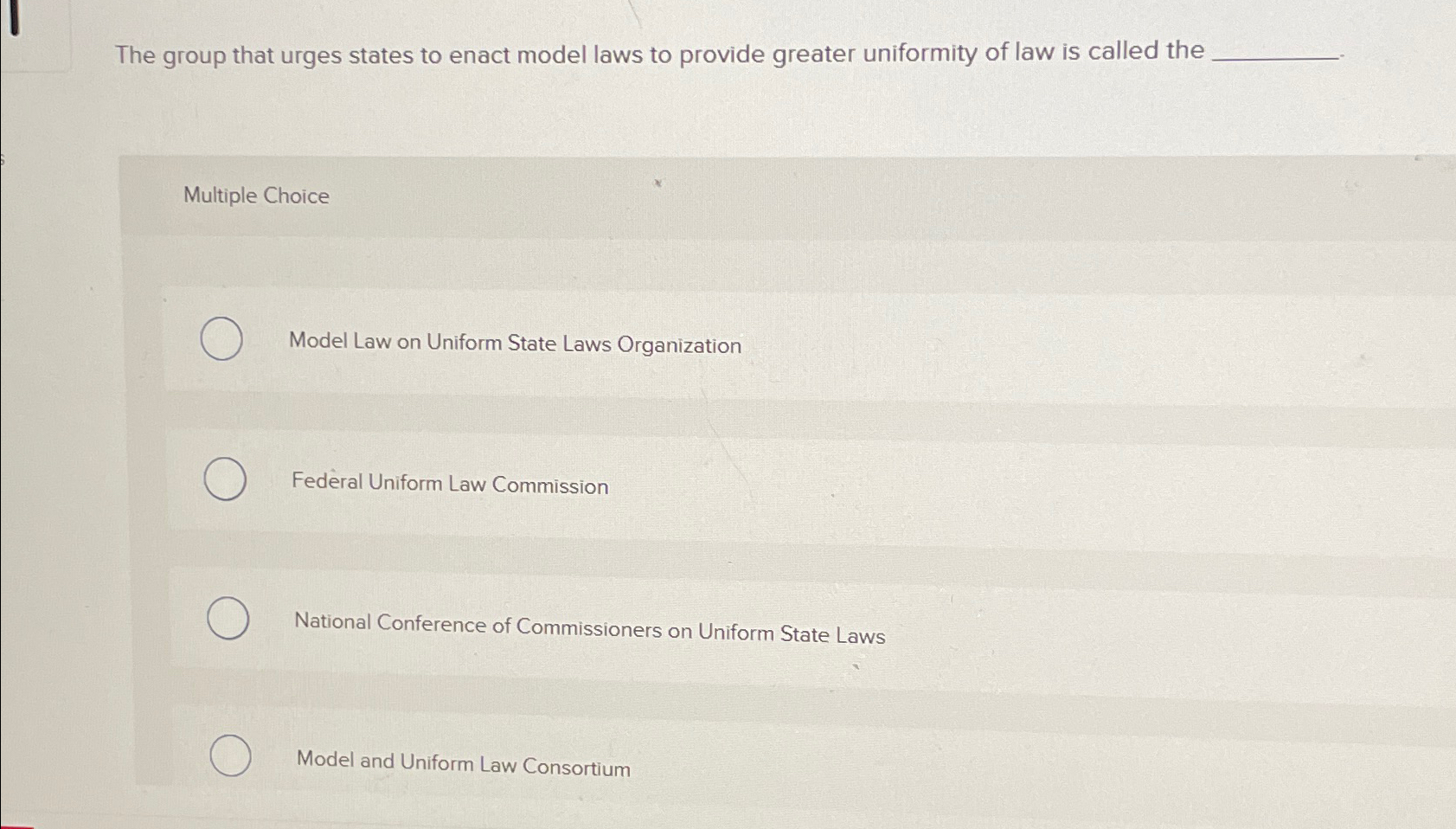 Solved The group that urges states to enact model laws to | Chegg.com