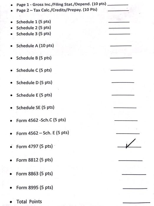 Solved - Page 1 - Gross Inc./Filing Stat./Depend. (10 pts) - | Chegg.com