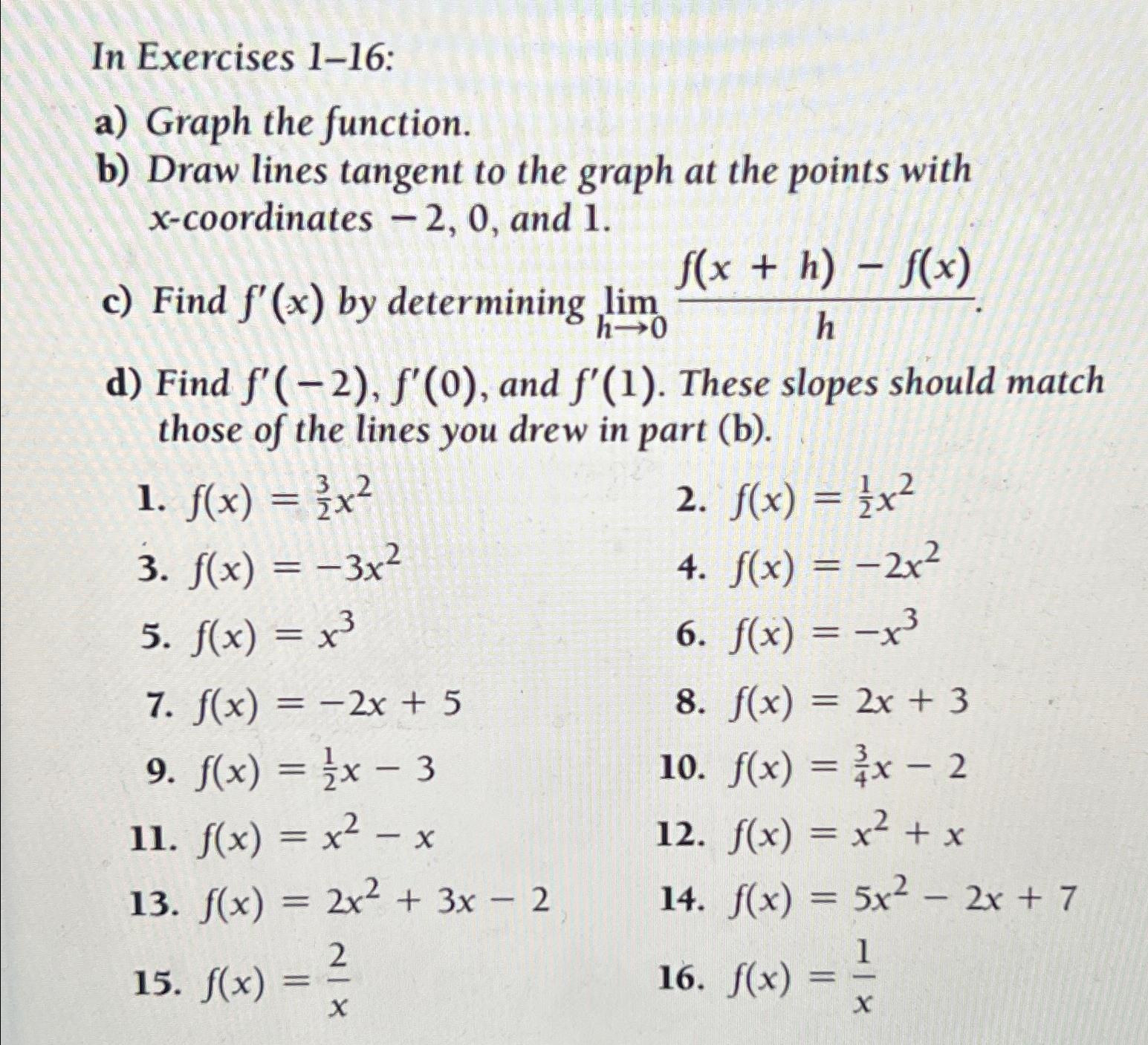 Solved In Exercises 1-16:a) ﻿Graph the function.b) ﻿Draw | Chegg.com