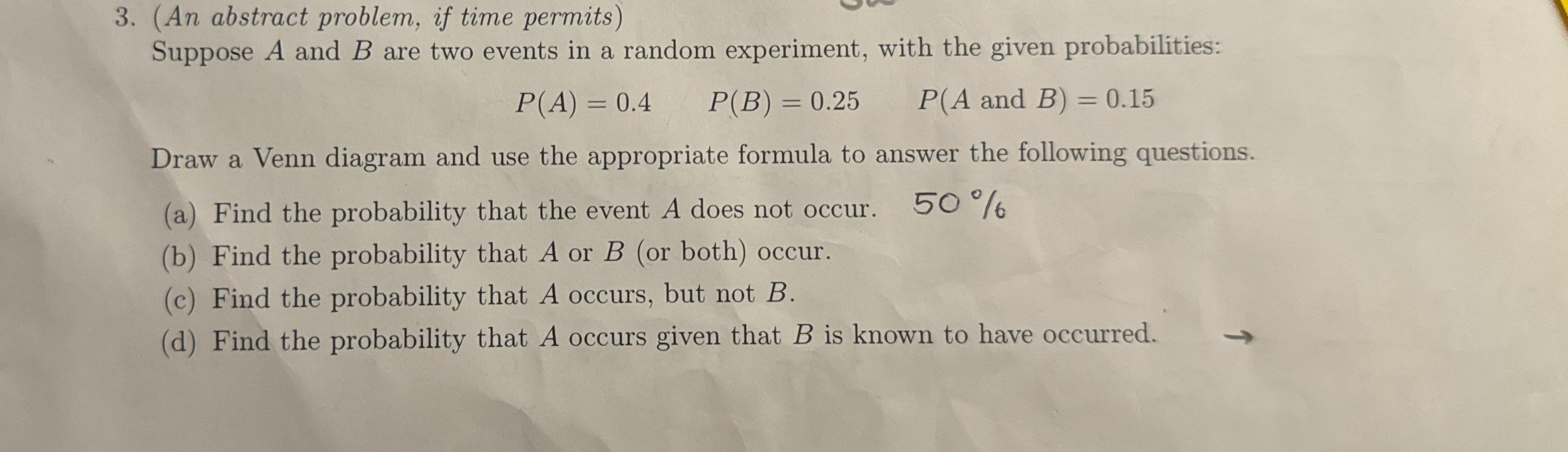 Solved (An abstract problem, if time permits)Suppose A and B | Chegg.com