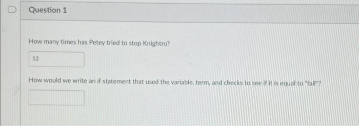Solved It looks like Knightro has collected this information | Chegg.com