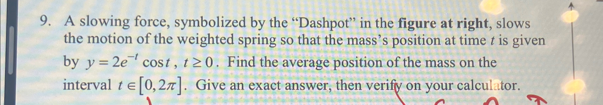 Solved A slowing force, symbolized by the "Dashpot" in the | Chegg.com