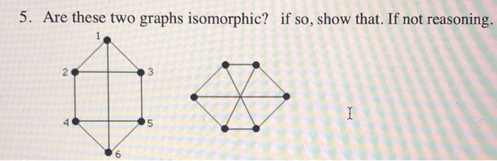 Solved 5. Are these two graphs isomorphic? if so, show that. | Chegg.com
