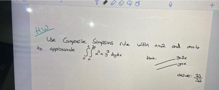 Solved Use Composite Simpsons rule with n=2 and m=4 to | Chegg.com