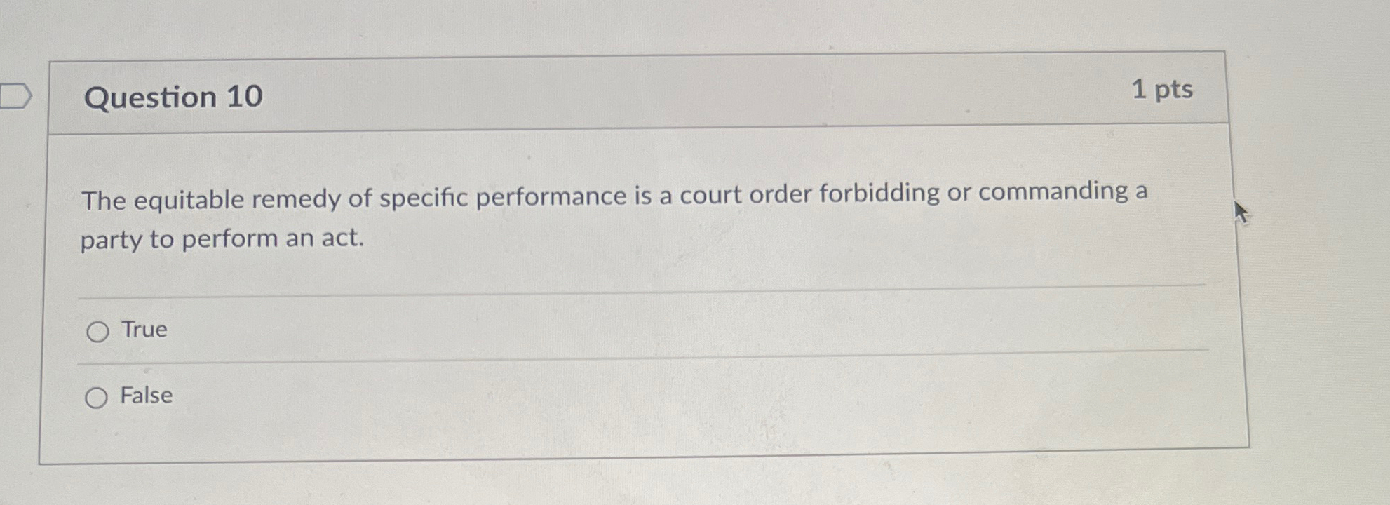 Solved Question 101 ﻿ptsThe equitable remedy of specific | Chegg.com