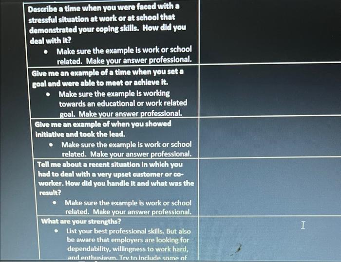 Interview Preparation: Questions Answer the questions | Chegg.com