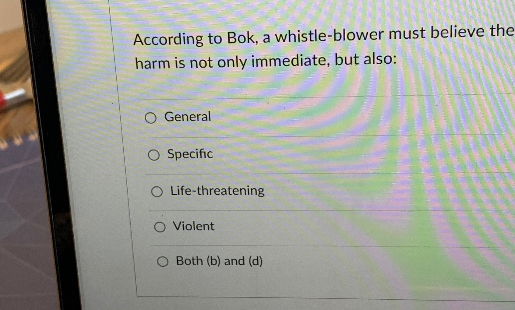 Solved According to Bok, a whistle-blower must believe the | Chegg.com