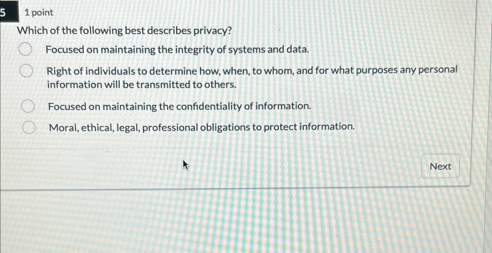 Solved 51 ﻿pointWhich of the following best describes | Chegg.com