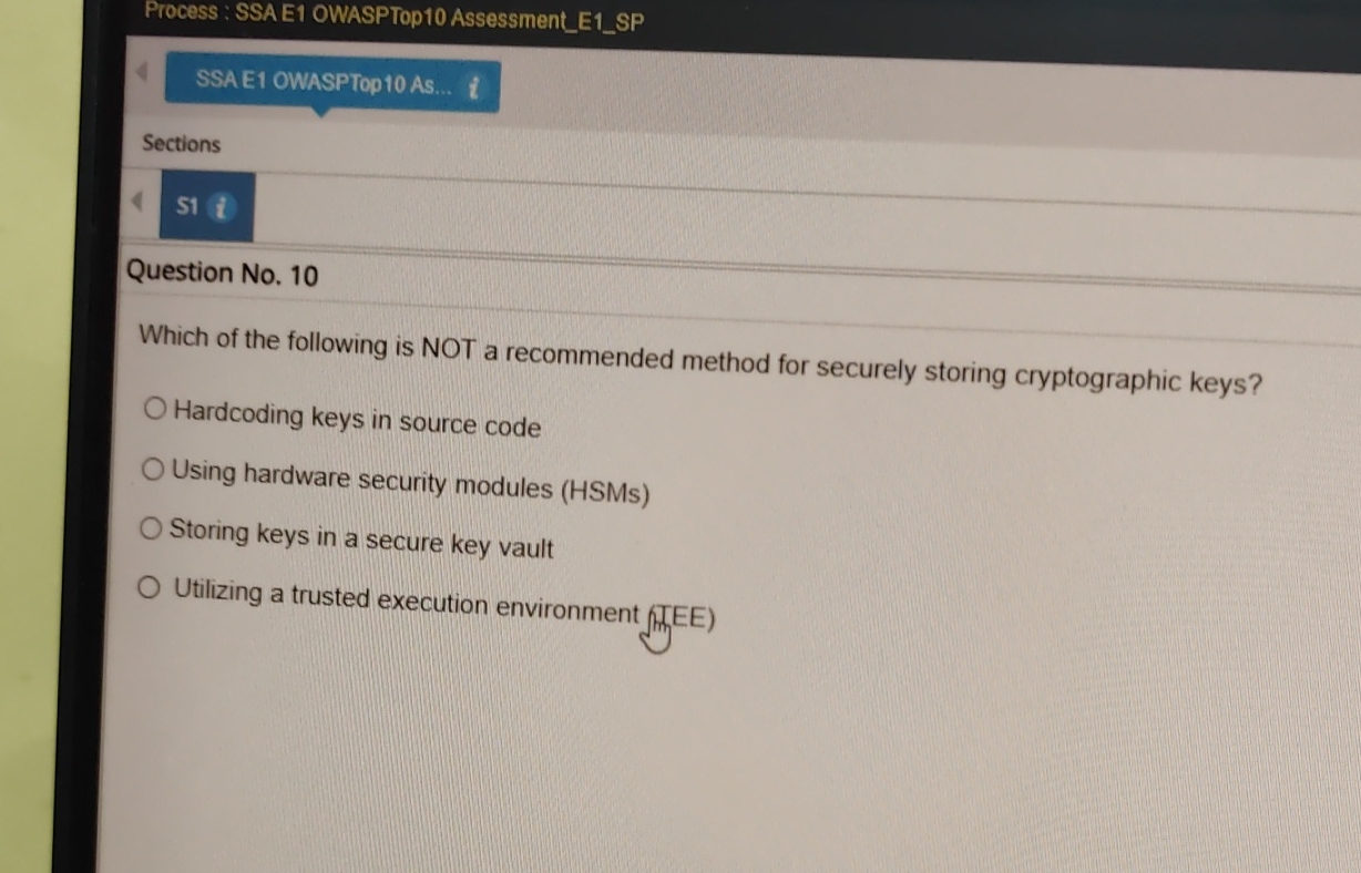 Solved Process : SSA E1 ﻿OWASPTop10 ﻿Assessment_E1_SPSSAE1 | Chegg.com