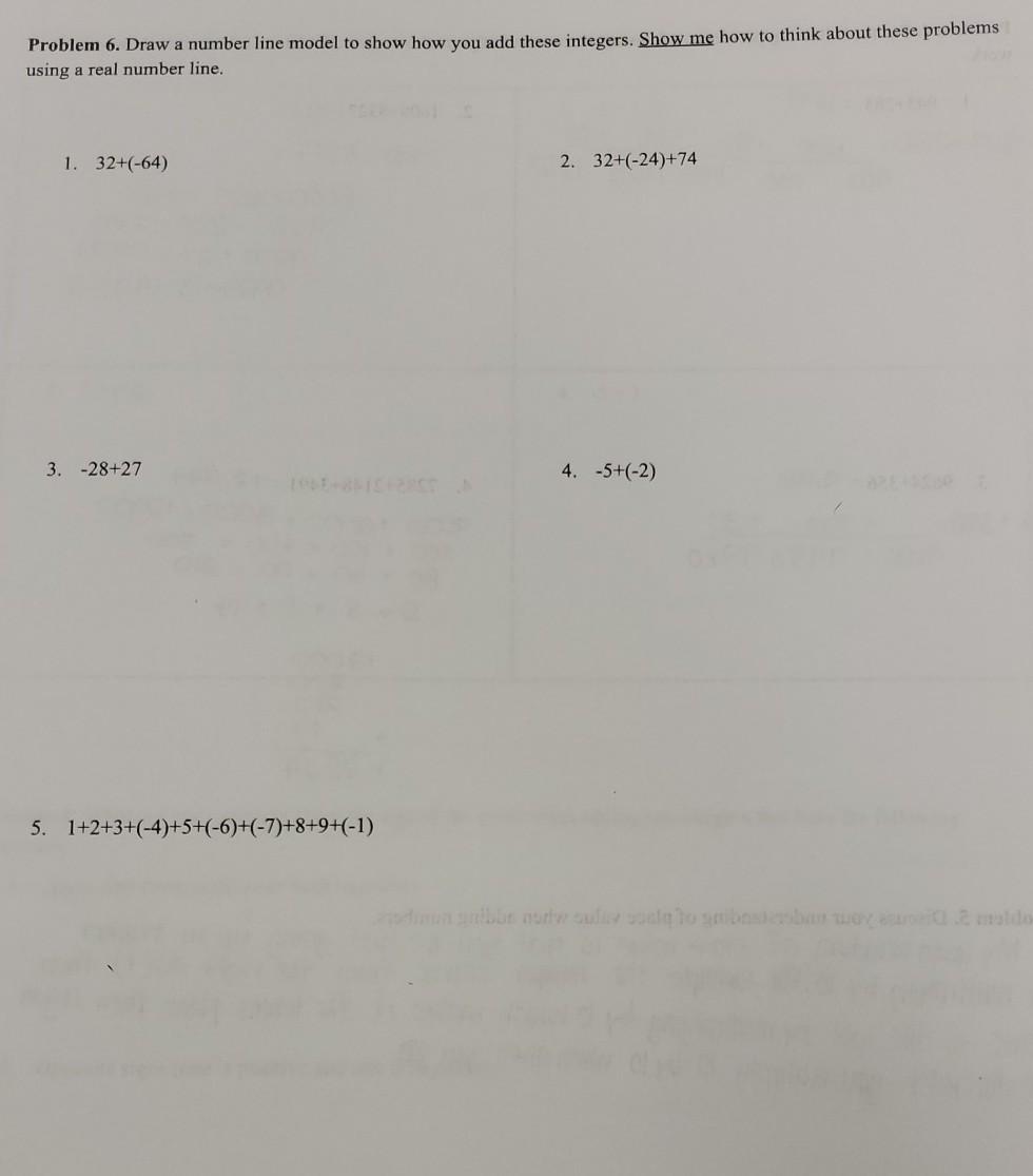 Solved Problem 6. Draw a number line model to show how you | Chegg.com