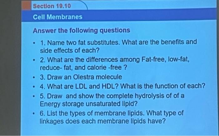 Solved Cell Membranes Answer the following questions - 1. | Chegg.com