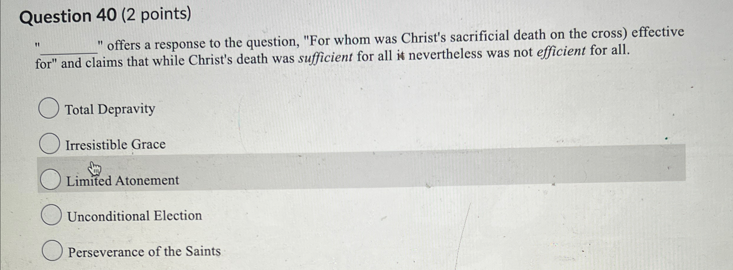 Solved Question 40 (2 points)offers a response to the | Chegg.com Solved Question 40 (2 points)offers a response to the | Chegg.com