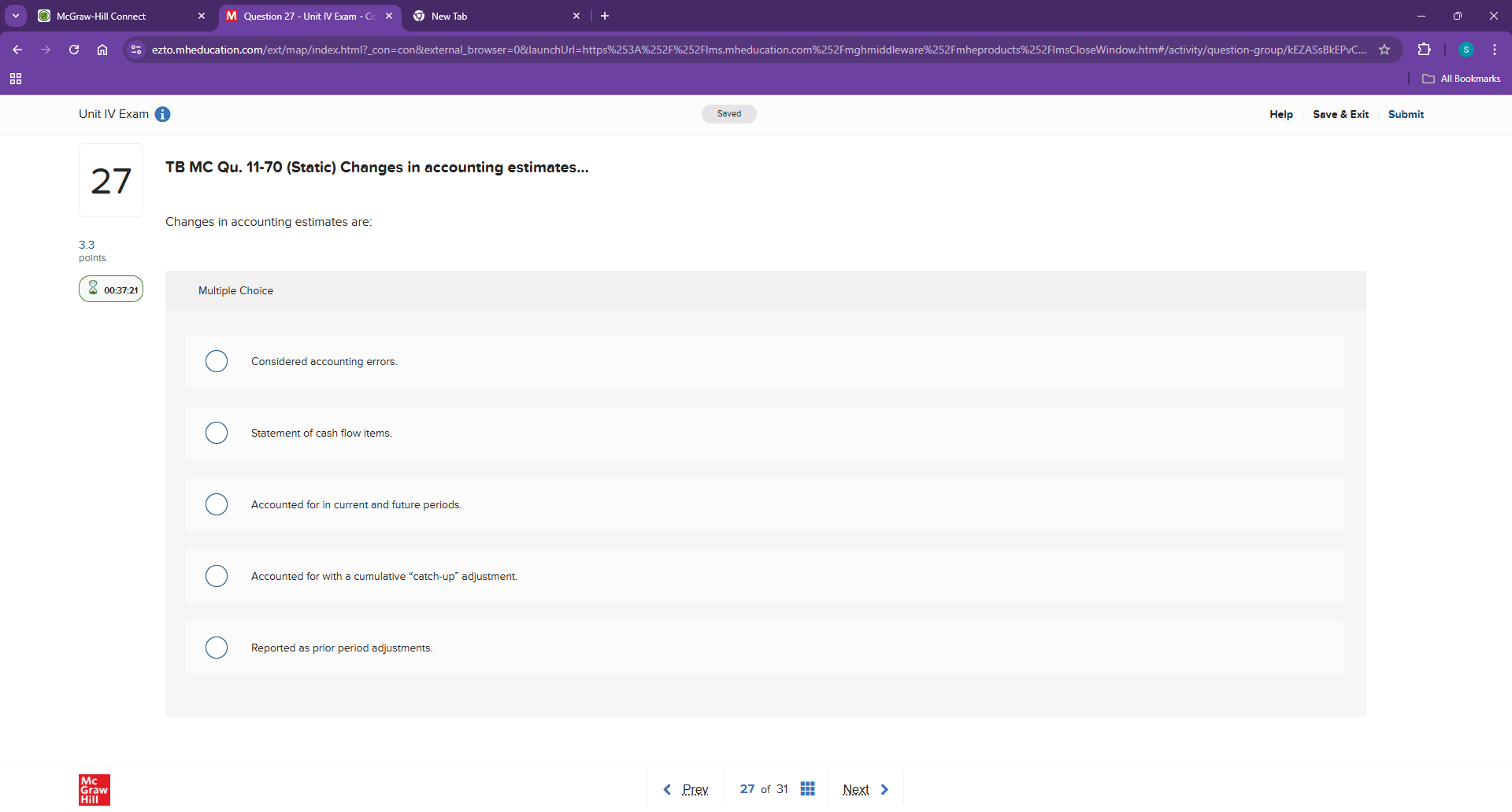 Solved TB MC Qu. 11-70 (Static) ﻿Changes in ﻿accounting | Chegg.com