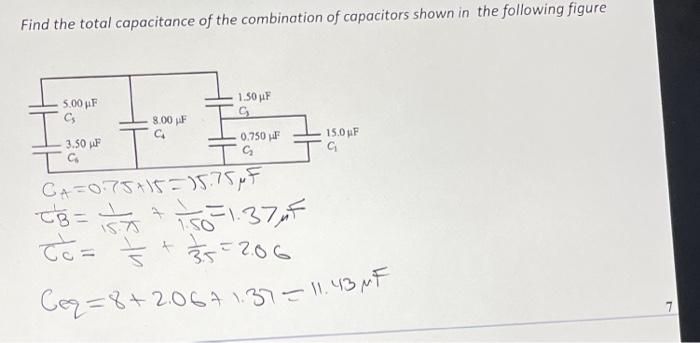 Solved Find the total capacitance of the combination of | Chegg.com