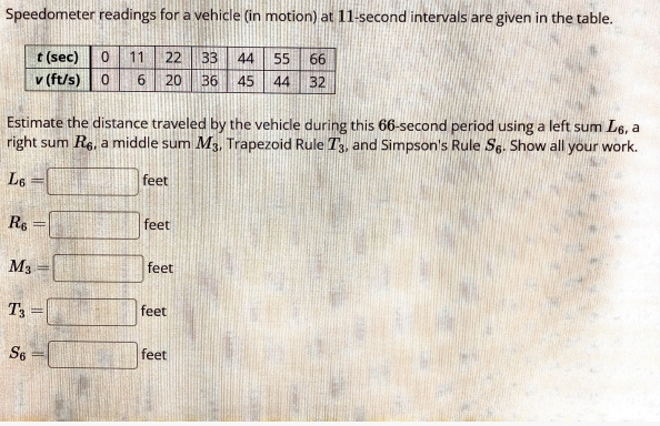 Solved Speedometer readings for a vehicle (in motion) ﻿at | Chegg.com