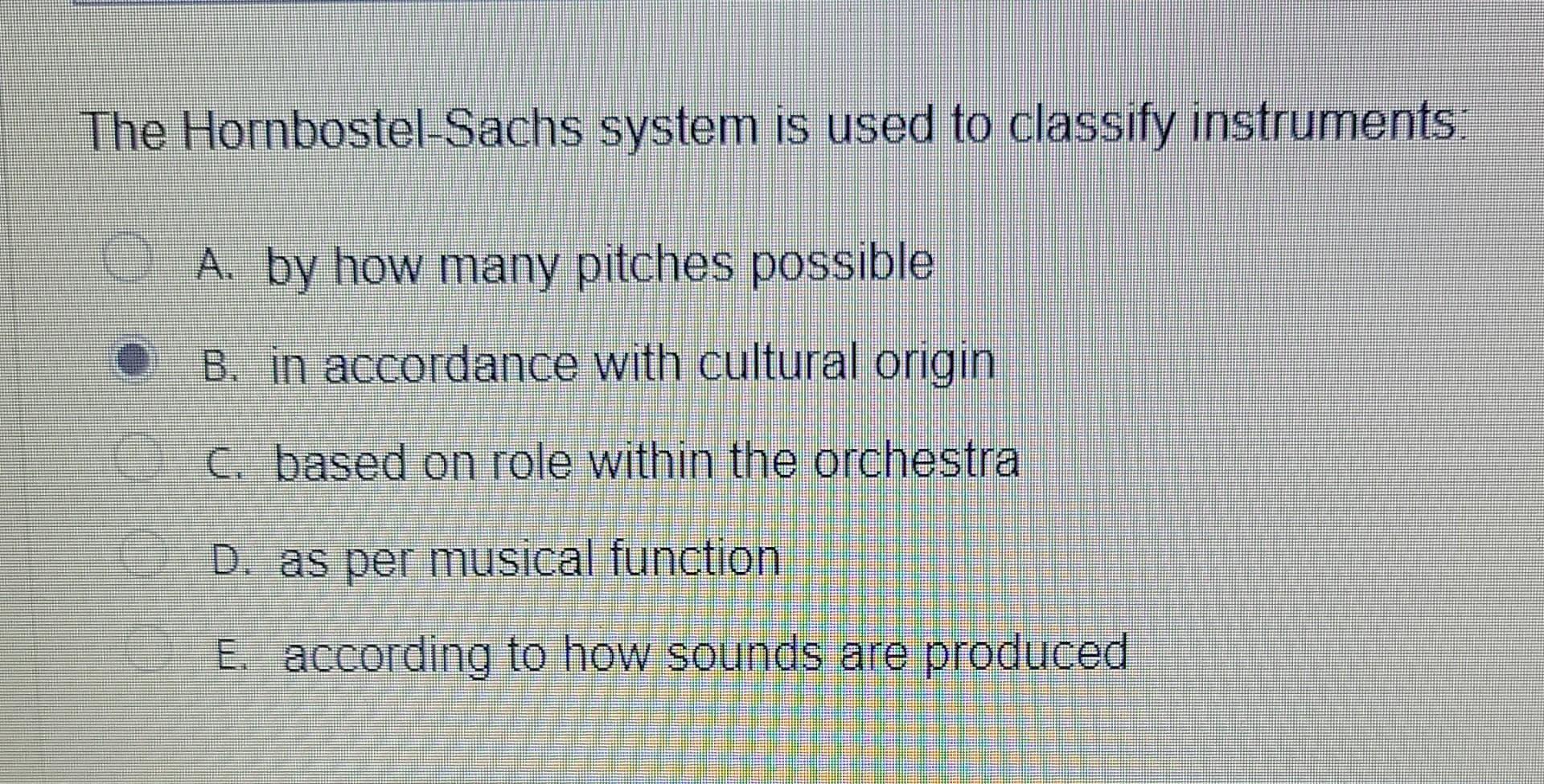 Solved The Hornbostel-Sachs system is used to classify | Chegg.com