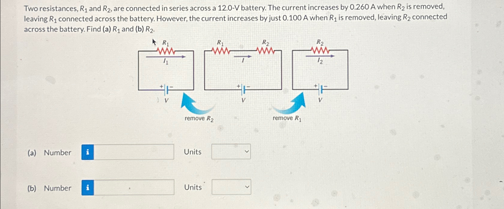 Solved Two resistances, R1 ﻿and R2, ﻿are connected in series | Chegg.com