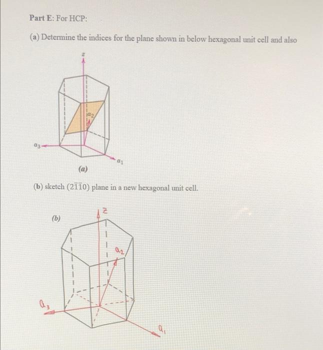 Solved Part E: For HCP: (a) Determine the indices for the | Chegg.com