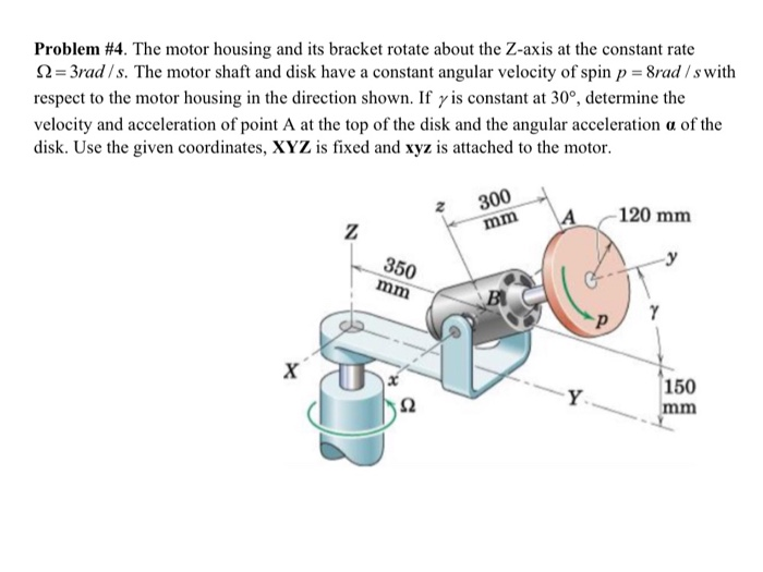 Solved Problem #4. The motor housing and its bracket rotate | Chegg.com