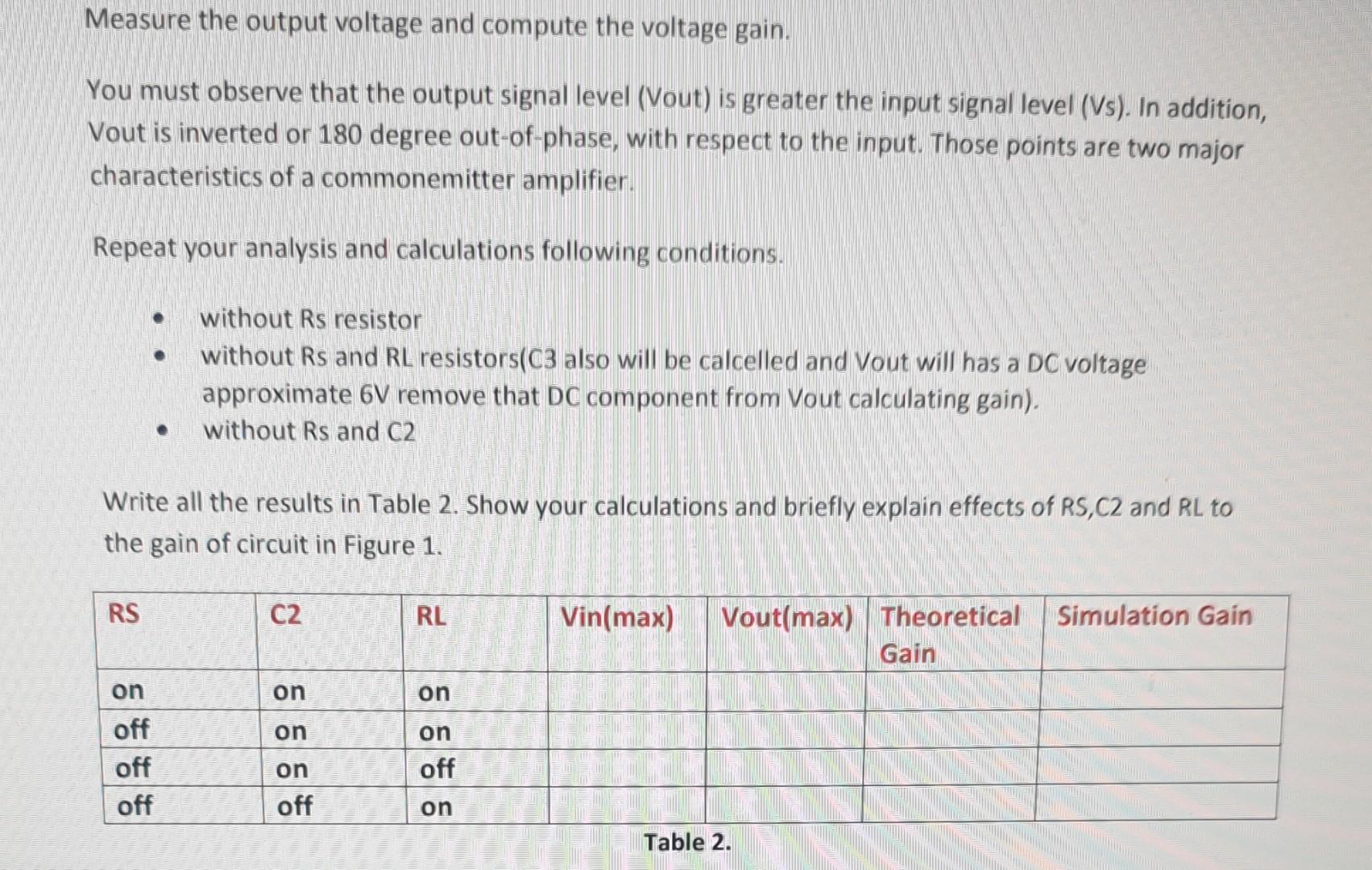 Table 1. DC values of theoritical\&simulation | Chegg.com