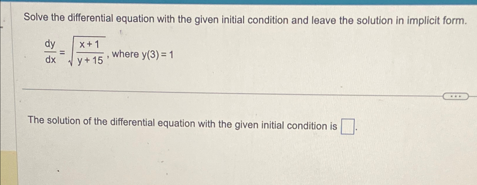 Solved Solve the differential equation with the given | Chegg.com